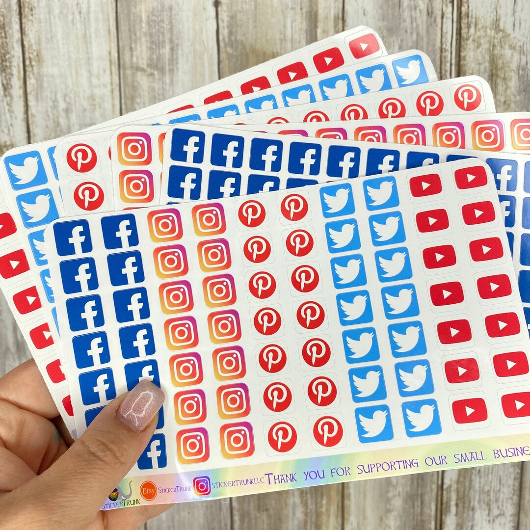 Social Media Planner Stickers, Social Media Reminder, Facebook Sticker ...