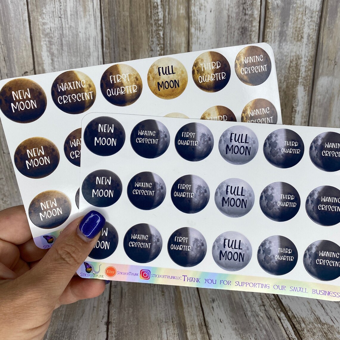 6-phase Moon Phases Planner Stickers 1 Inch Moon Phases - Etsy