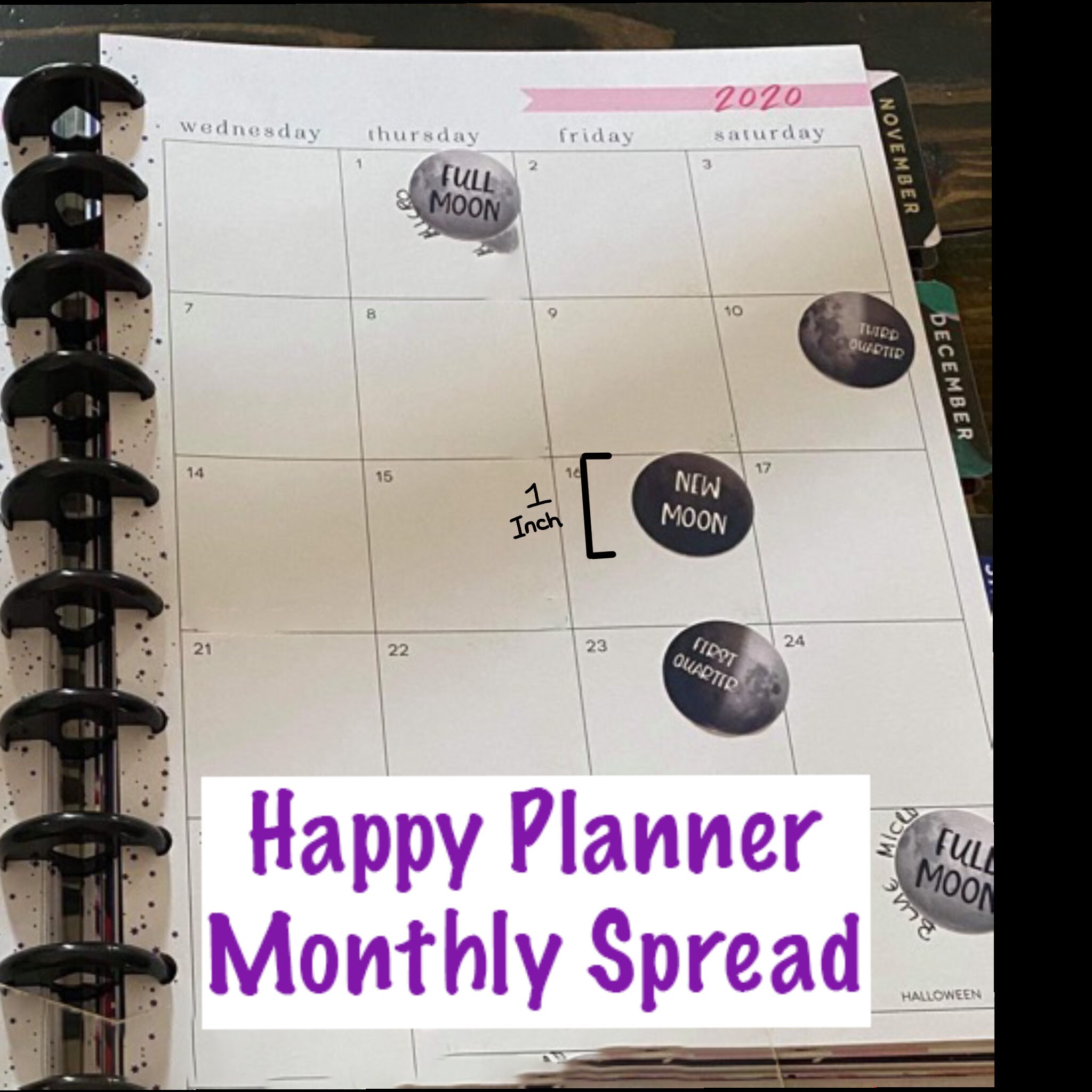 6-phase Moon Phases Planner Stickers 1 Inch Moon Phases - Etsy