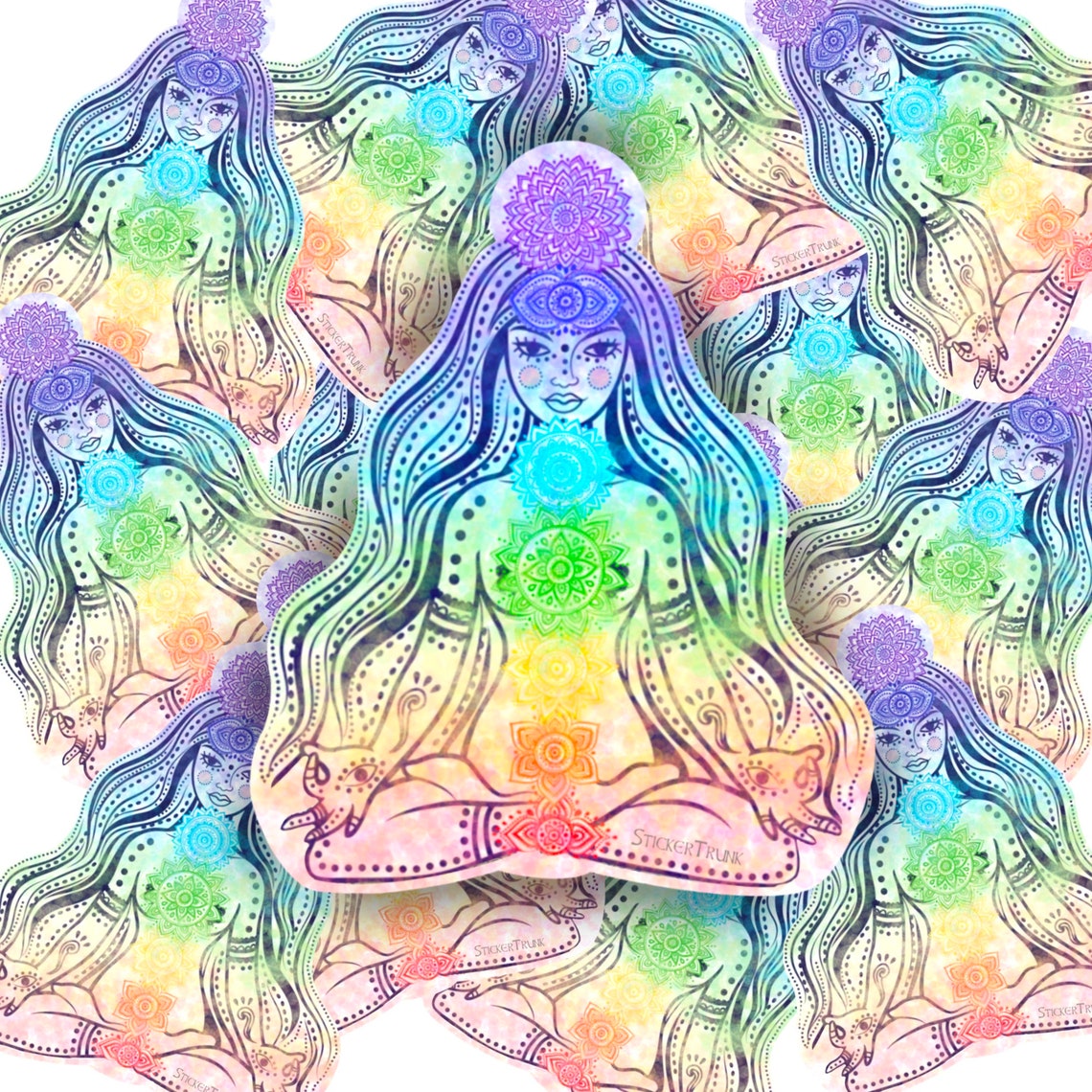 Chakra Sticker Chakra Yoga Sticker Yoga Sticker Yoga Pose | Etsy