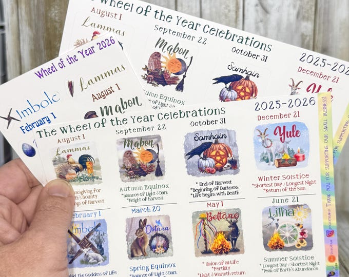 Wheel of the Year Celebrations Planner Stickers 2026, Wheel of the Year ...