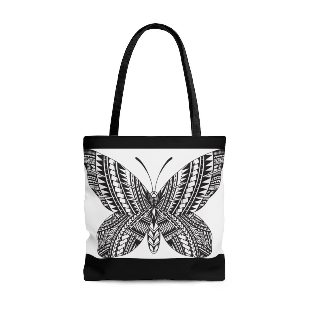 Samoan Tribal Butterfly Tote Bag - Etsy