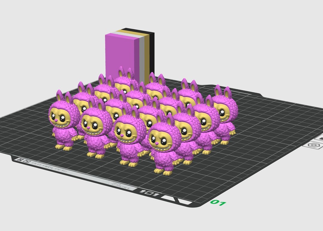 Mini Labubu Keychain Miniature AMS Print in Place 3 in 1 --- 3D Printer ...