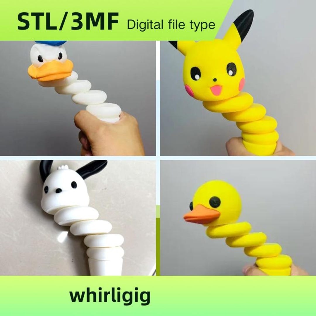 Flexi Fidget Whirligig Toy Multiple Prints --- 3D Printer Files Model ...