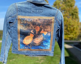 Vintage Denim Jacket Ft Vincent Van Gogh Art - Etsy