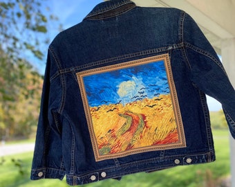 Vintage Denim Jacket Ft Vincent Van Gogh Art - Etsy