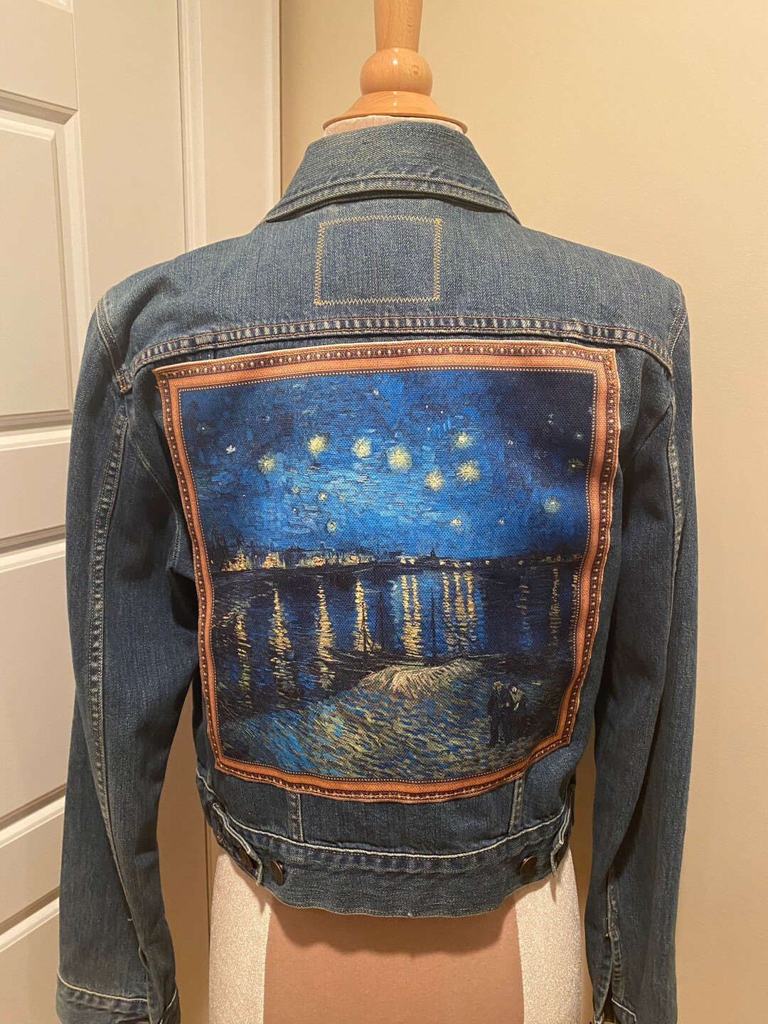 Vintage Denim Jacket Ft Van Gogh Artwork - Etsy