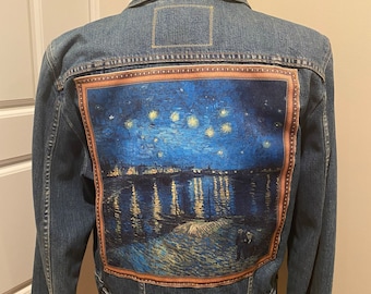 Vintage Denim Jacket Ft Vincent Van Gogh Art - Etsy
