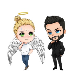 Cute Couple Portrait, Chibi Commission, Chibi Style Portrait, Custom ...