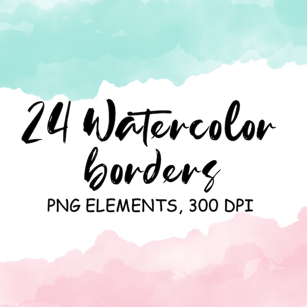 Watercolor Borders - Etsy
