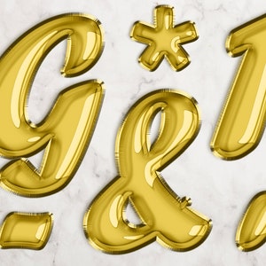 Balloon Alphabets Clipart, Gold Balloon Foil Letters, Font, Balloons ...