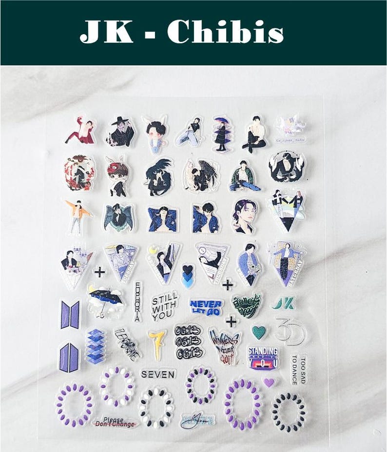 Kpop 3D Nail Sticker - Etsy Australia