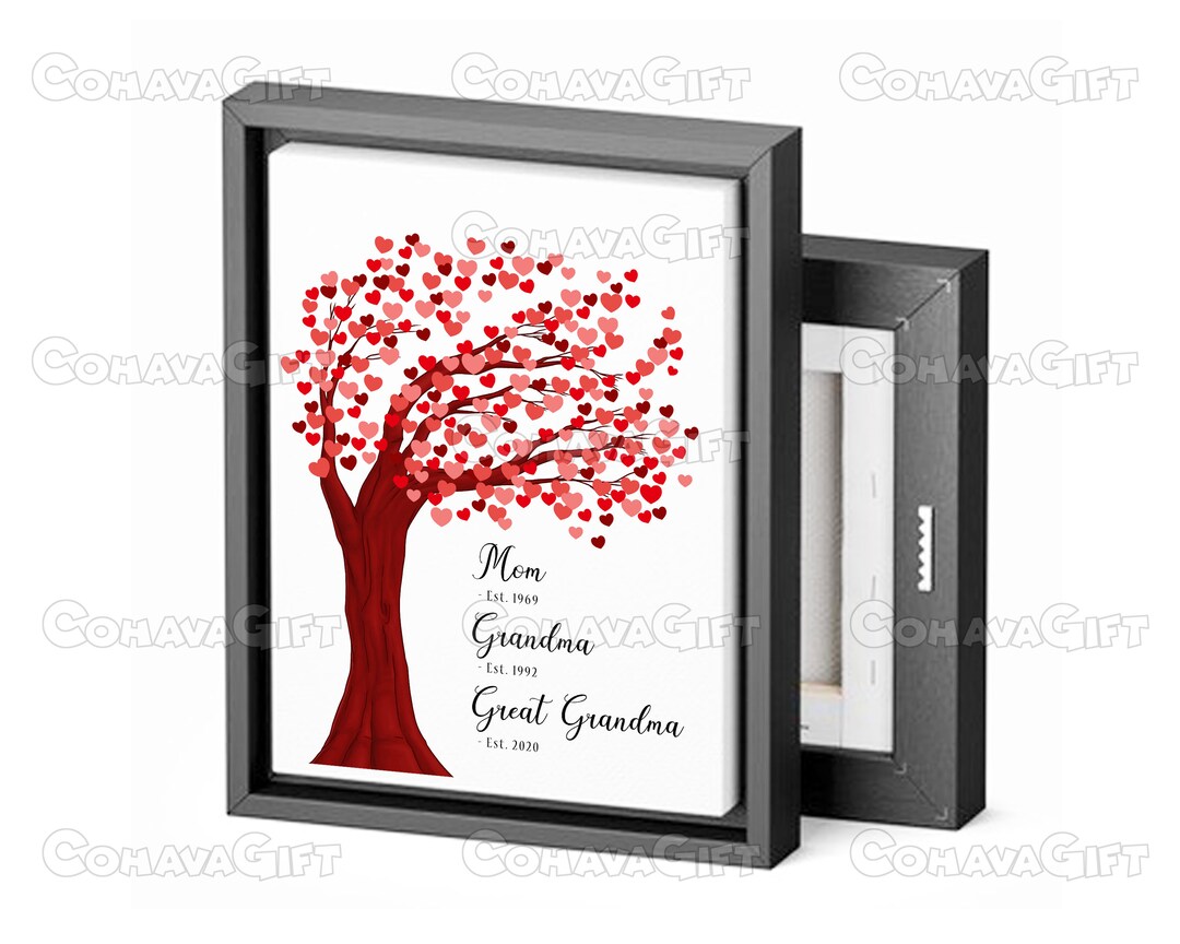 Custom Family Names Frame Art, Family Tree Names Wood Frame, Family ...