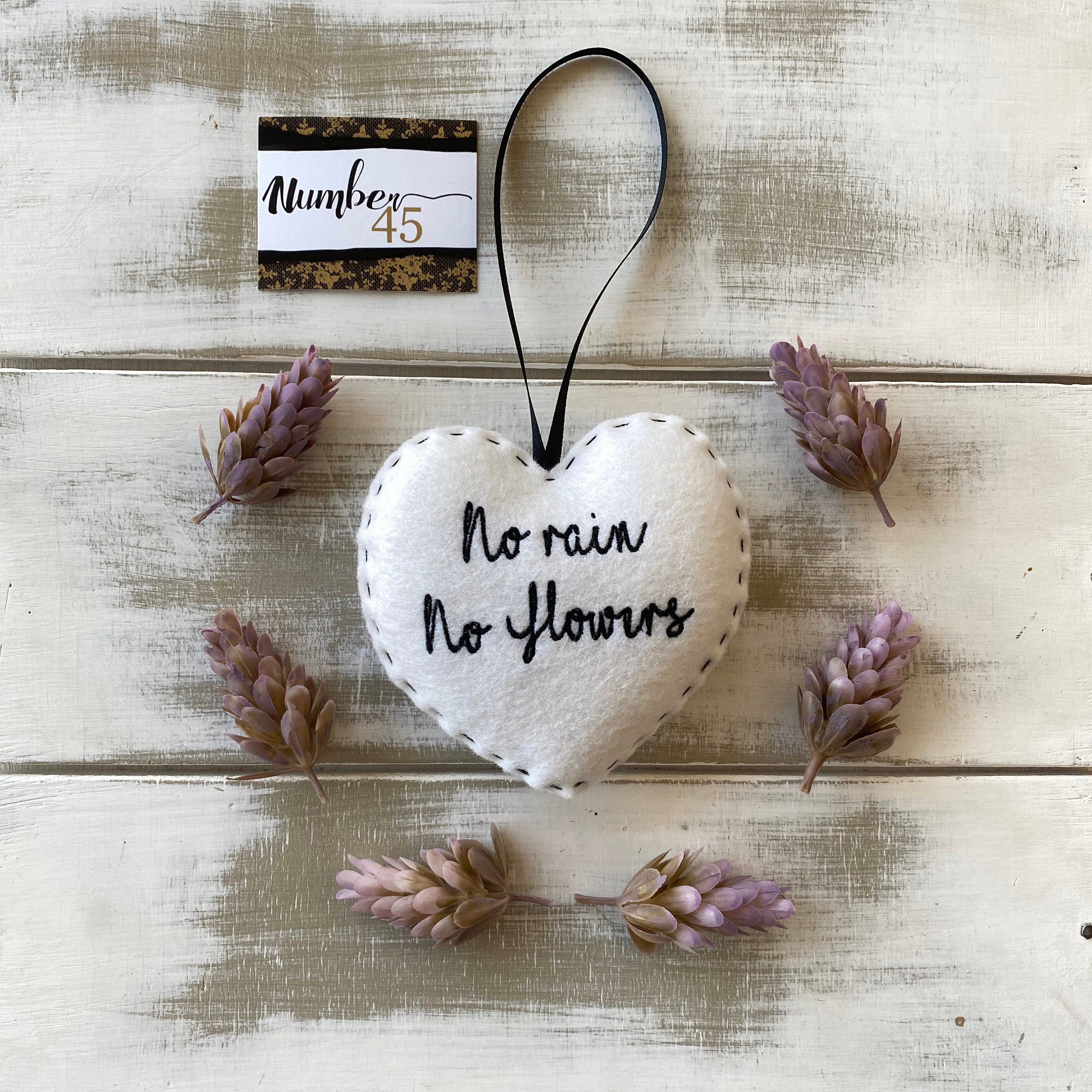 No Rain No Flowers Hanging Heart Sign, Ideal Gift Idea - Etsy