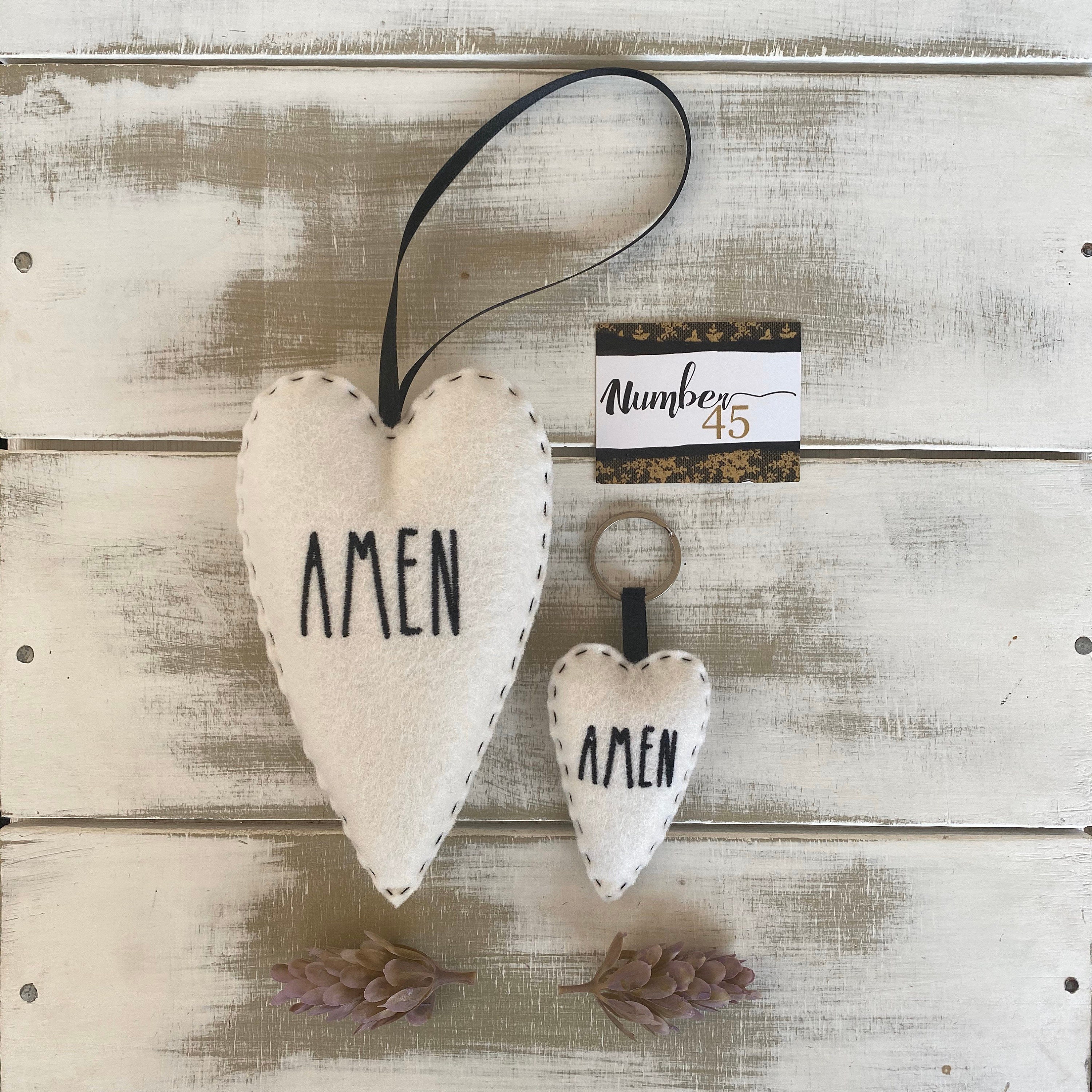 Amen Hanging Heart Sign, Ideal Gift for Encouragement, Faith, Religion ...