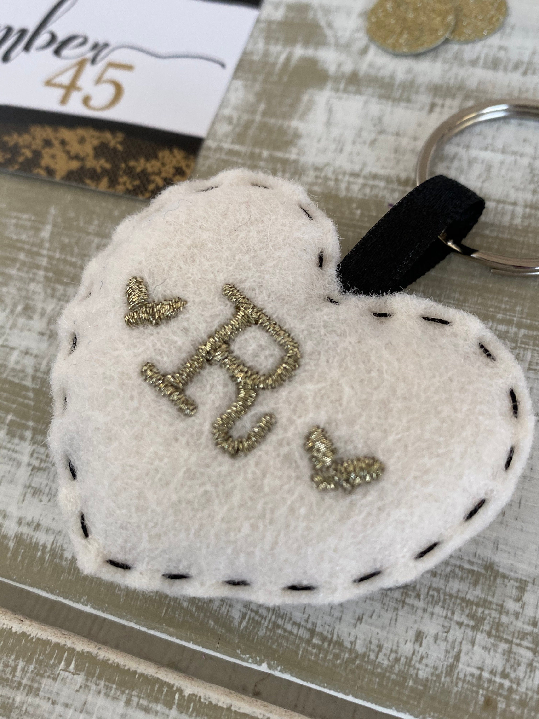 Personalized Monogram Initial Super Mini Cute Love Heart Keychain ...