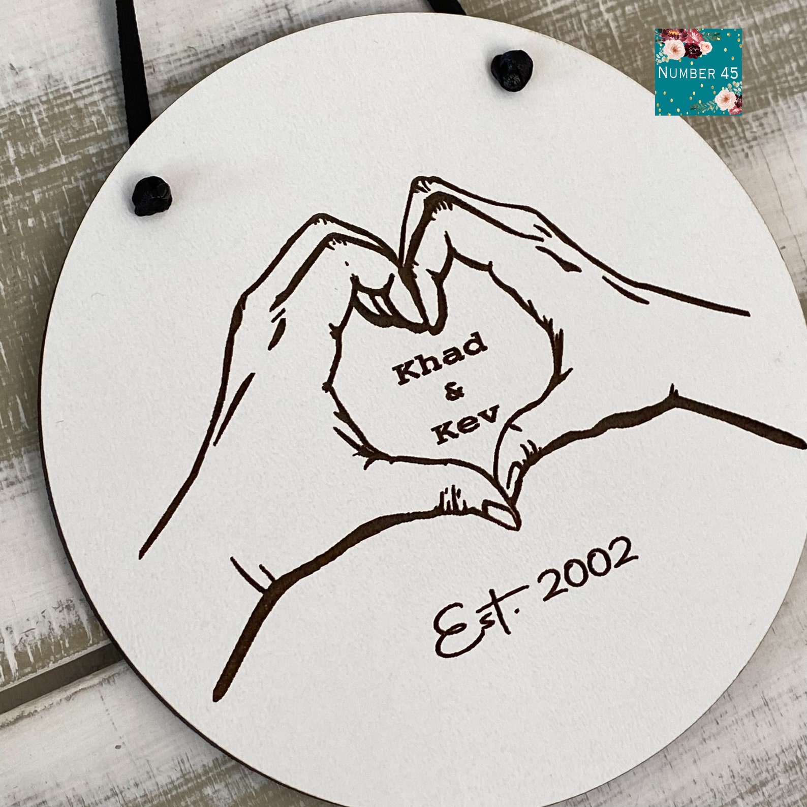 Personalized Heart Hands Mini Wooden Plaque, Wall Picture Decoration ...