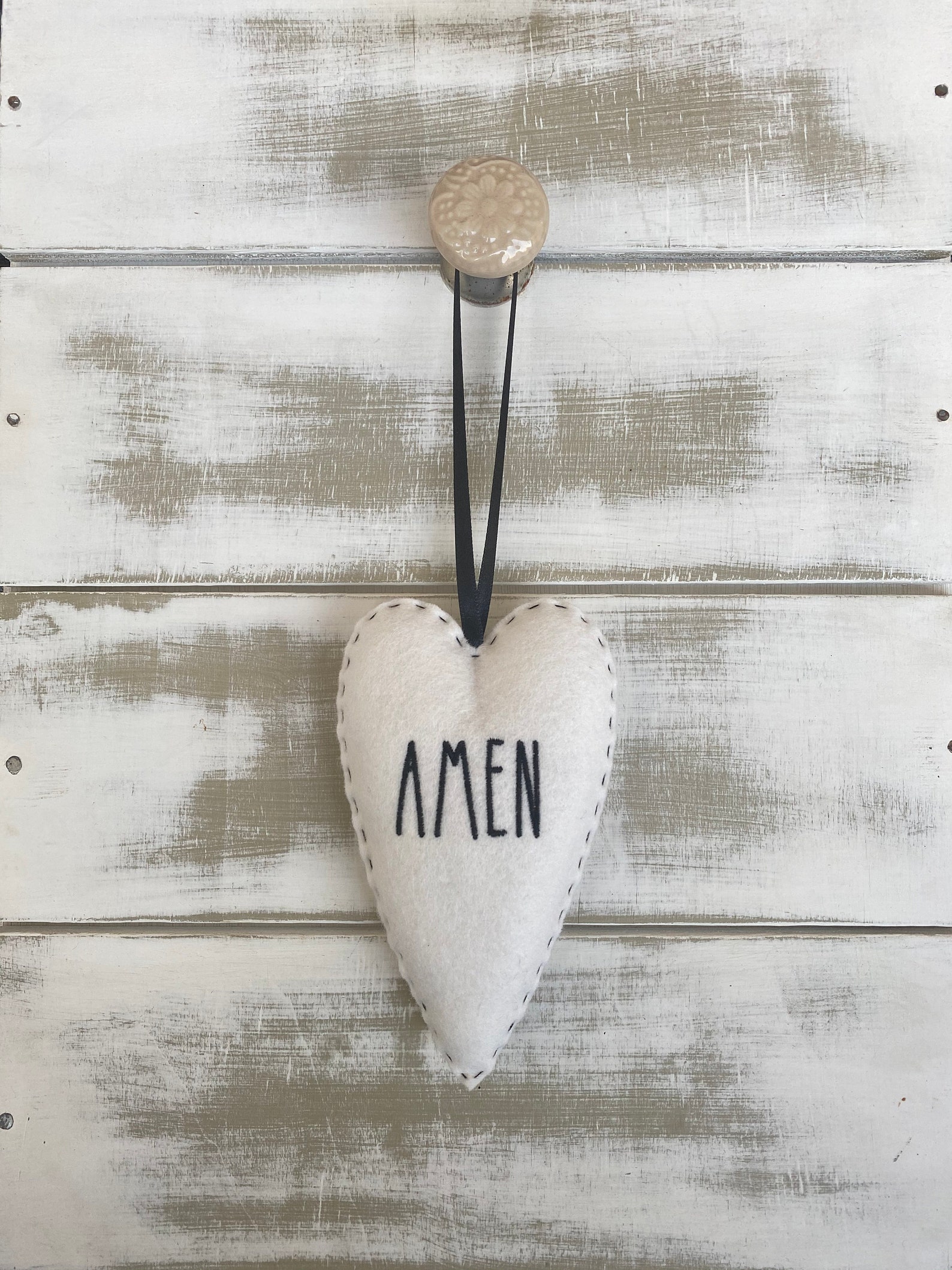 Amen Hanging Heart Sign, Ideal Gift for Encouragement, Faith, Religion ...