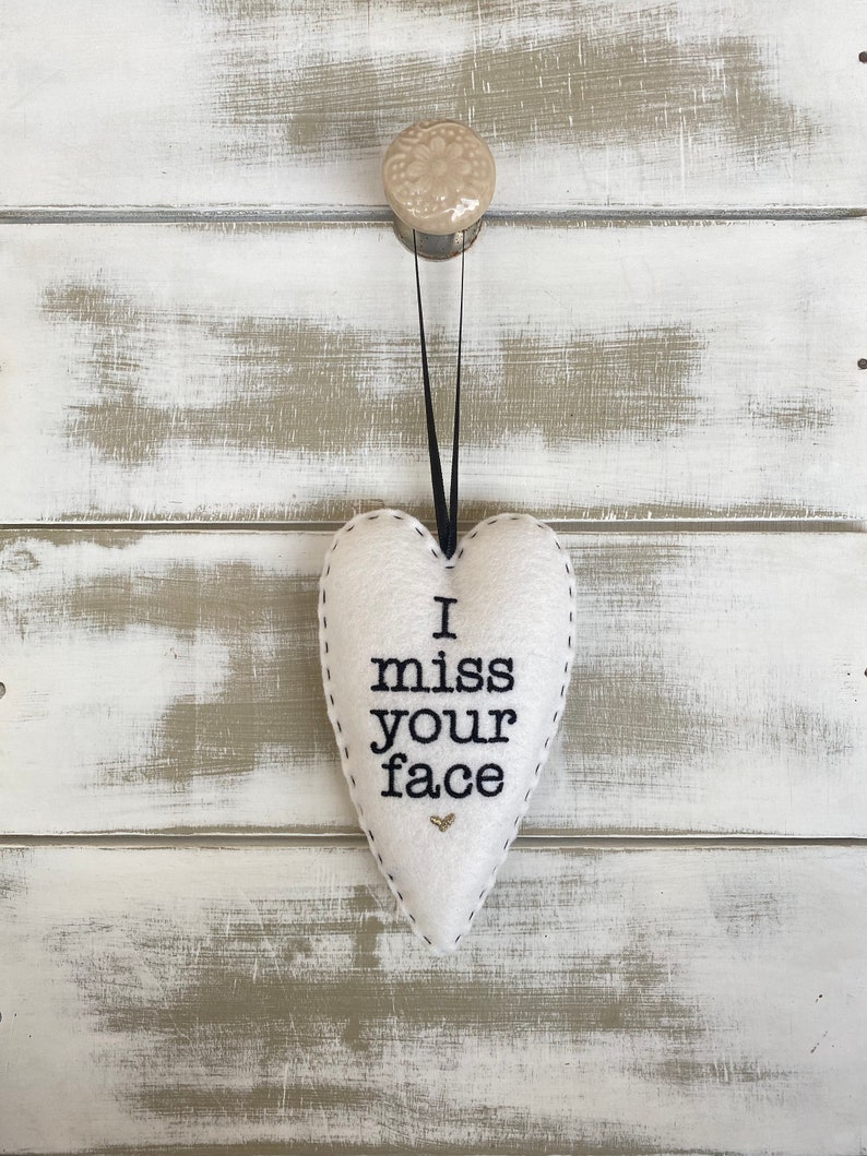 I Miss Your Face, Hanging Heart Sign, Ideal Gift Idea. Valentines, Love ...