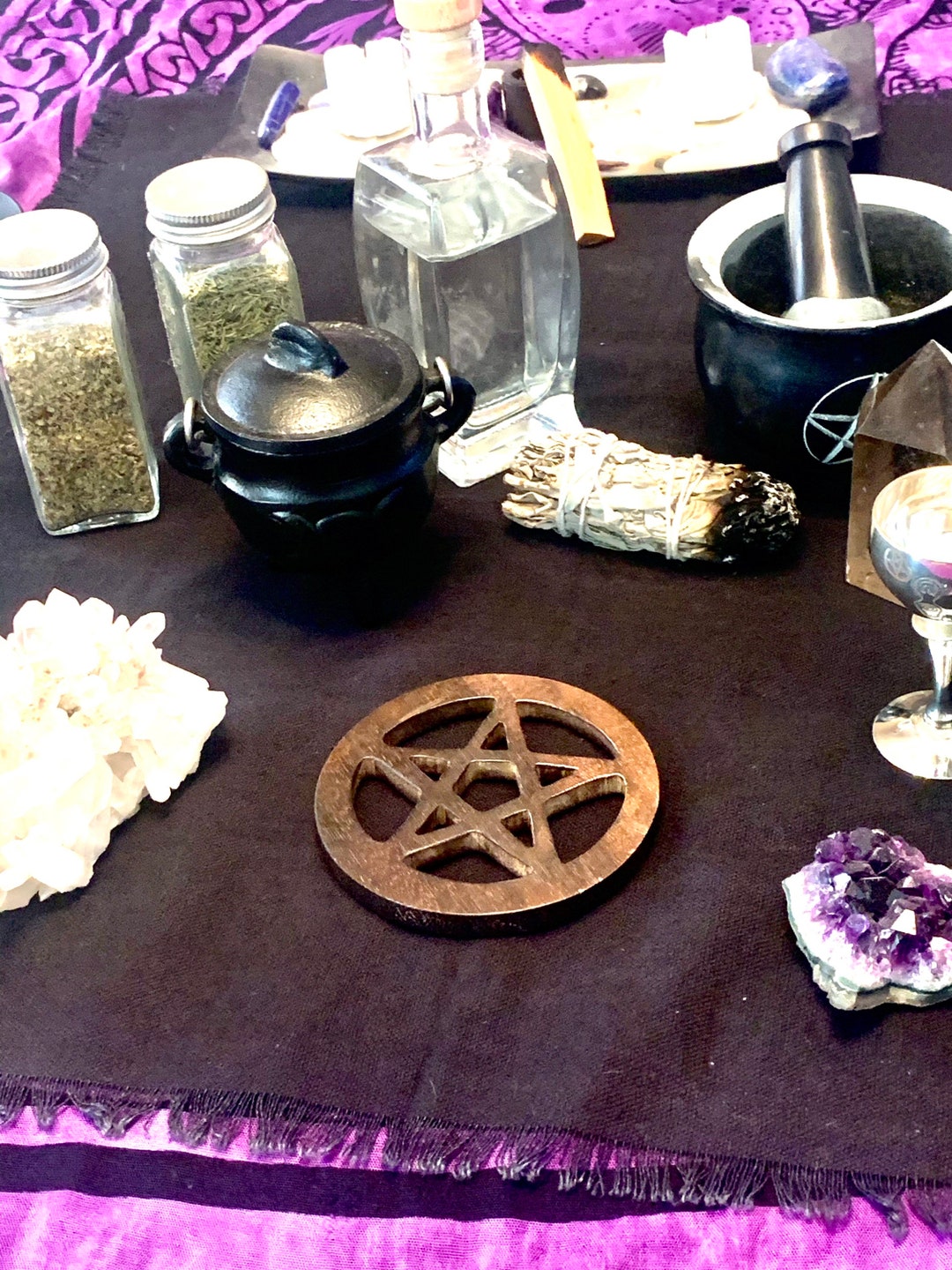 Altar Tile Pentacle Solid Wood 4" - Etsy