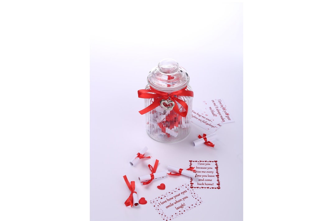 I Love You Notes in a Jar, Reasons Why I Love You Jar, Romantic Gift ...