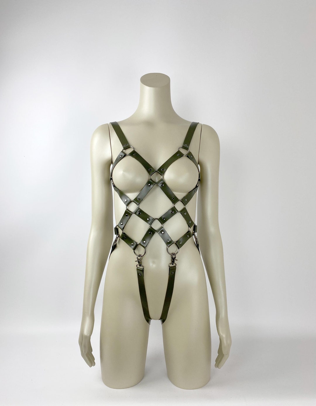 Full Body Leather Harness, Crotchless Harness, BDSM Harness, Open Bra, See Through Bra, BDSM ...