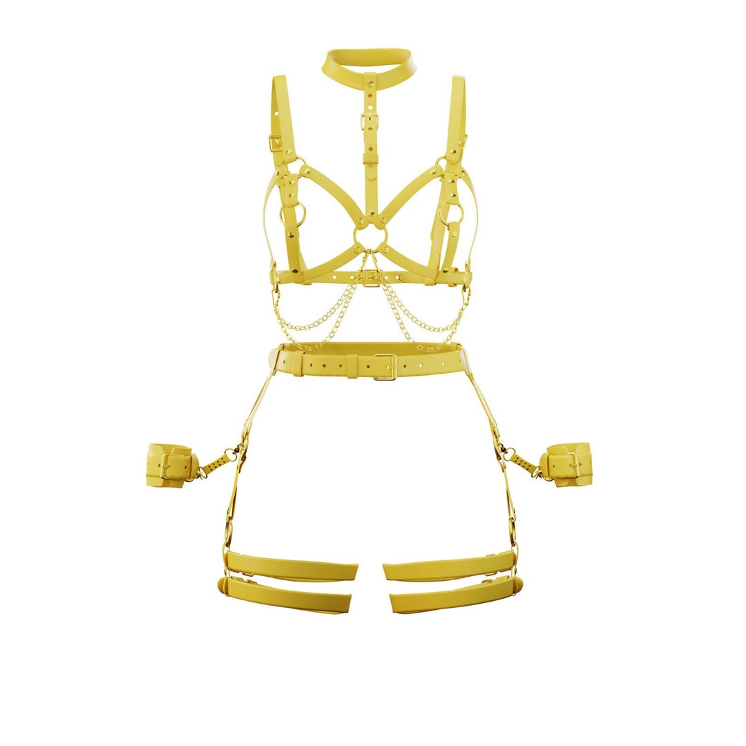 Bondage Harness Kit, Leather Harnesses for Women, Crotchless Lingerie ...