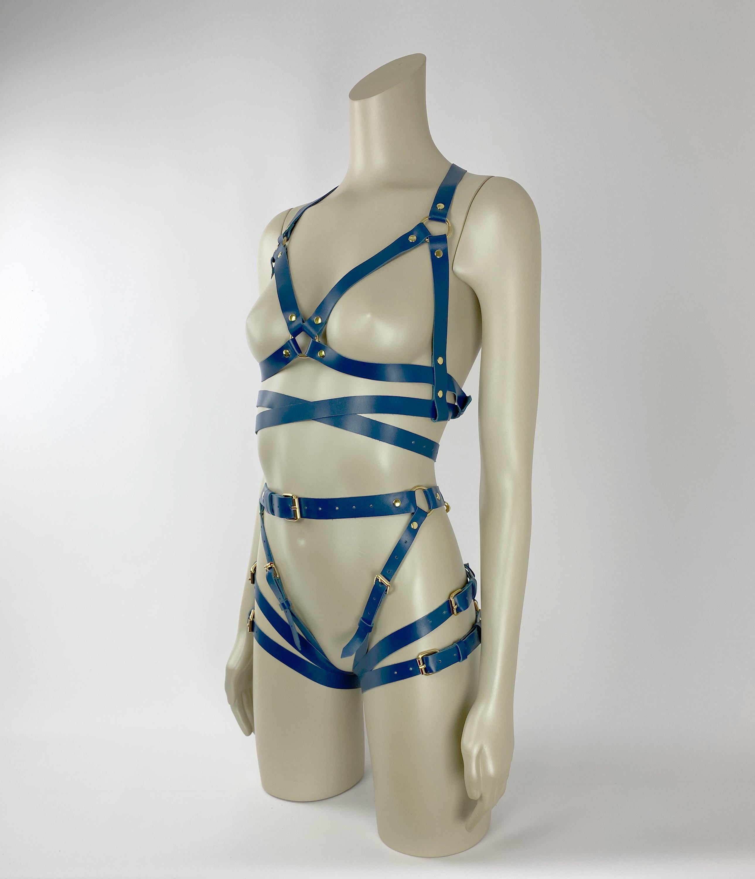 Bdsm Kit Sexy Leather Harness Set Open Bra Butt Harness Bondage 2767