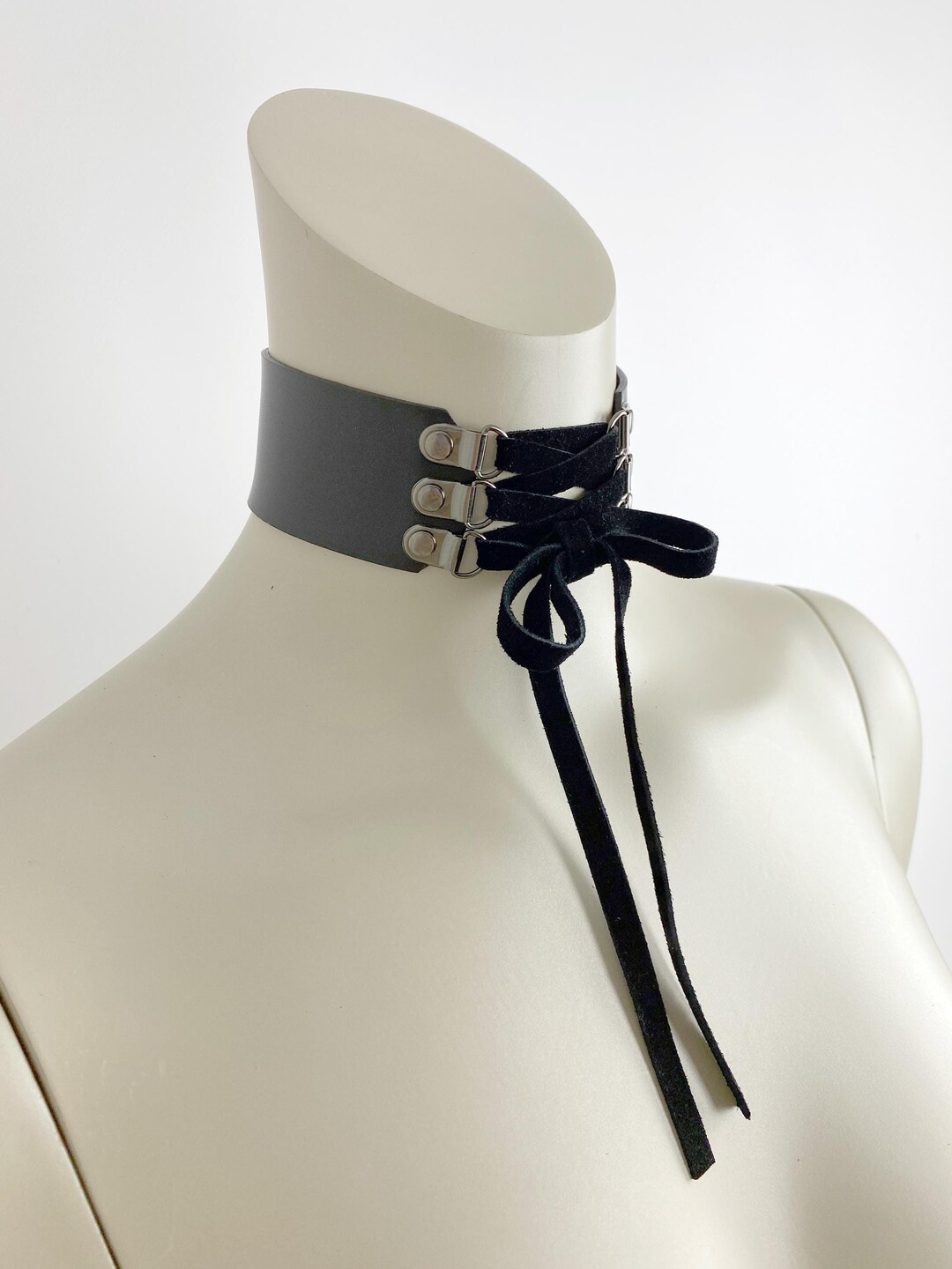 Handmade Leather Choker Corset, Goth Choker, Sub Choker for Woman, Day ...