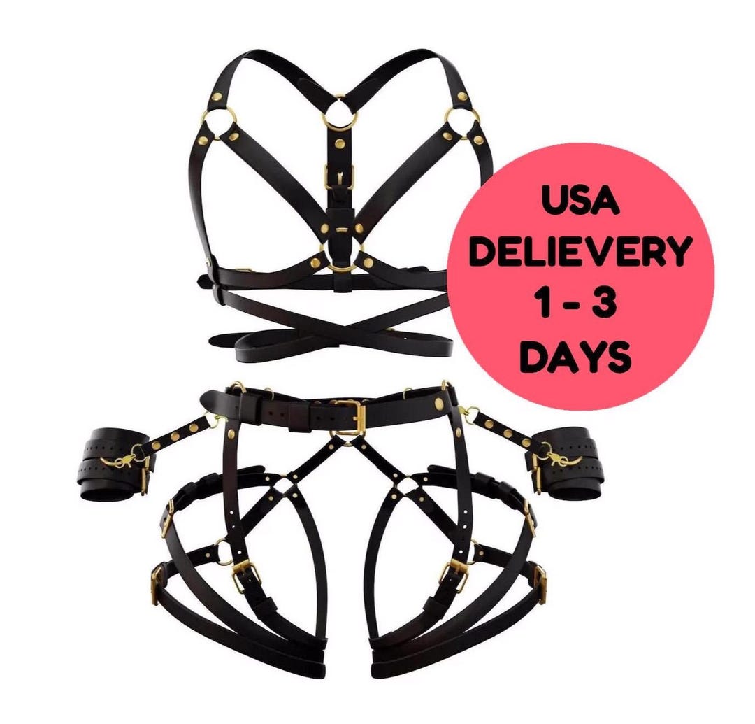 Bdsm Harness Set Leather Body Harness Bra Bdsm Bondage Thigh Harness 8415