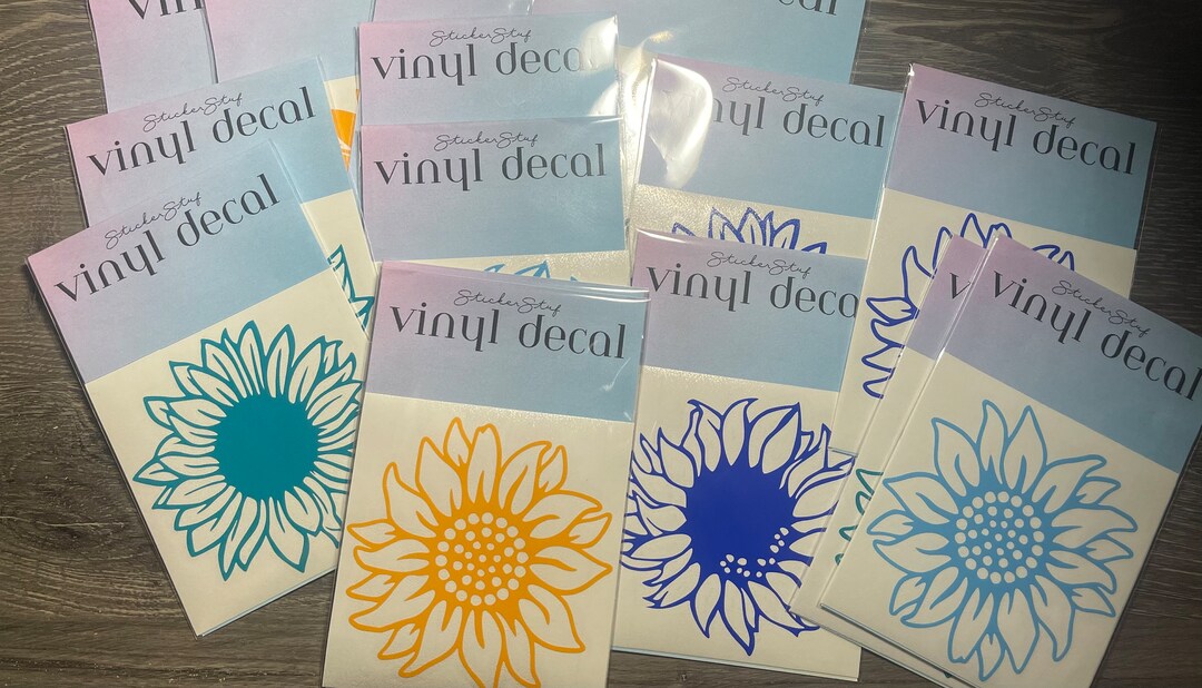 Sunflower Vinyl Decal, Sticker, Car/window/wall/laptop/tumbler ...