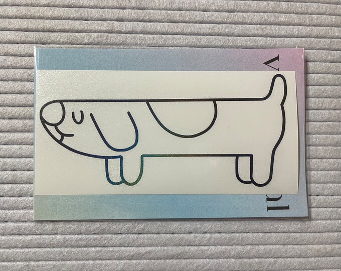 Long Dog Vinyl Decal, Black Holographic, Car/window/wall/laptop/tumbler ...
