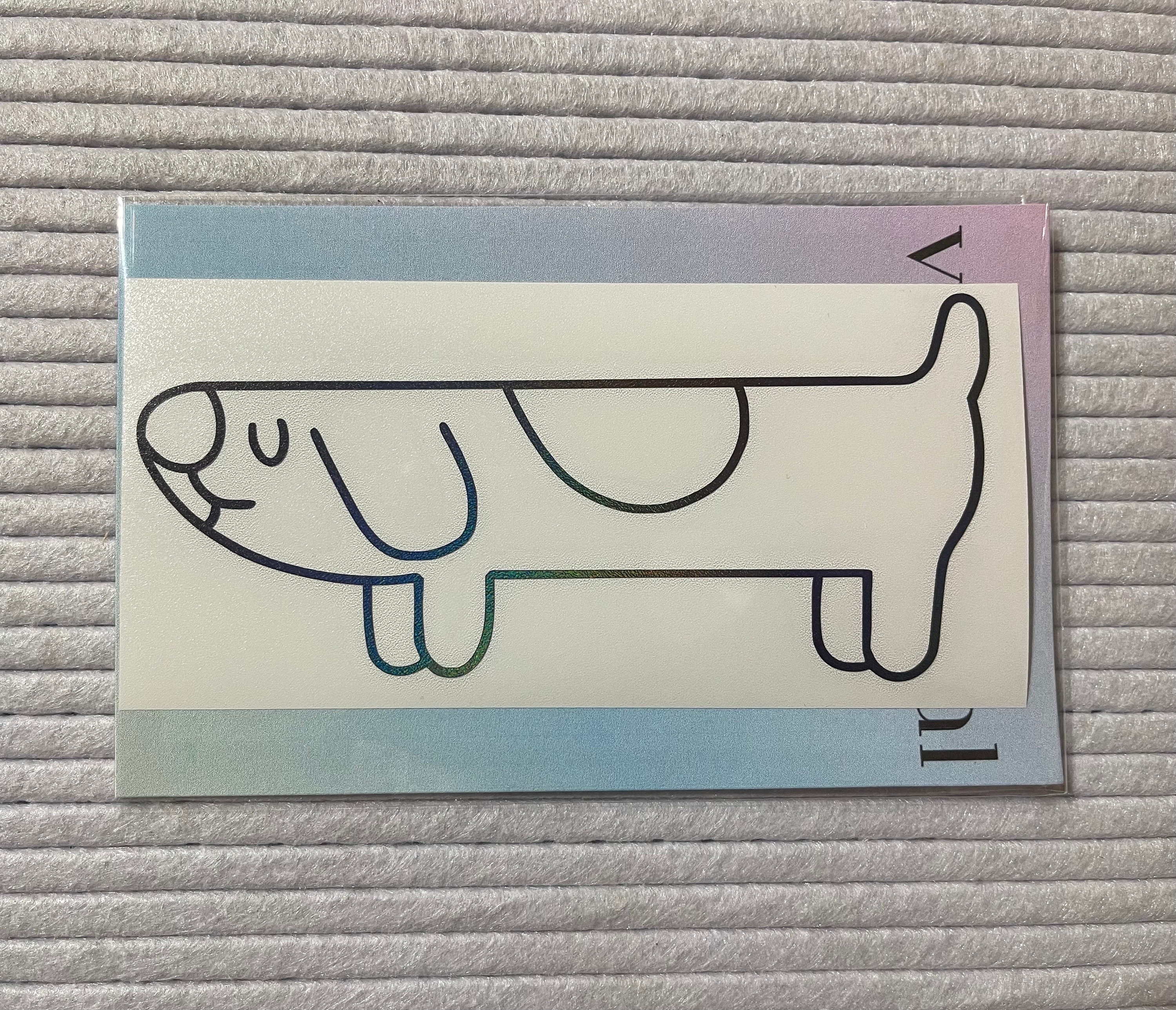 Long Dog Vinyl Decal, Black Holographic, Car/window/wall/laptop/tumbler ...