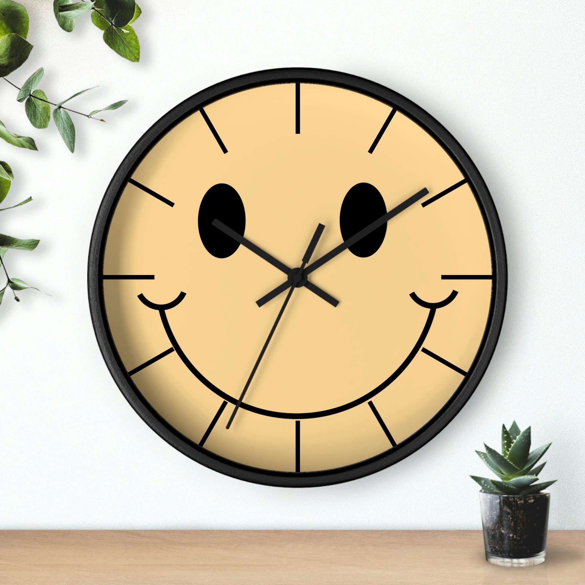Smiley Face Wall Clock - Etsy