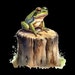 Frogs on Logs Watercolor Clipart Graphic Images X 11. Downloadable ...