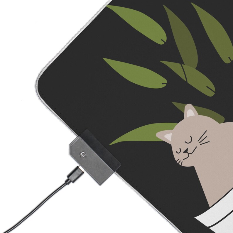 Mouse Pad, Cats in Plants, Gaming Desk Accessories, LED Light-up Mat ...