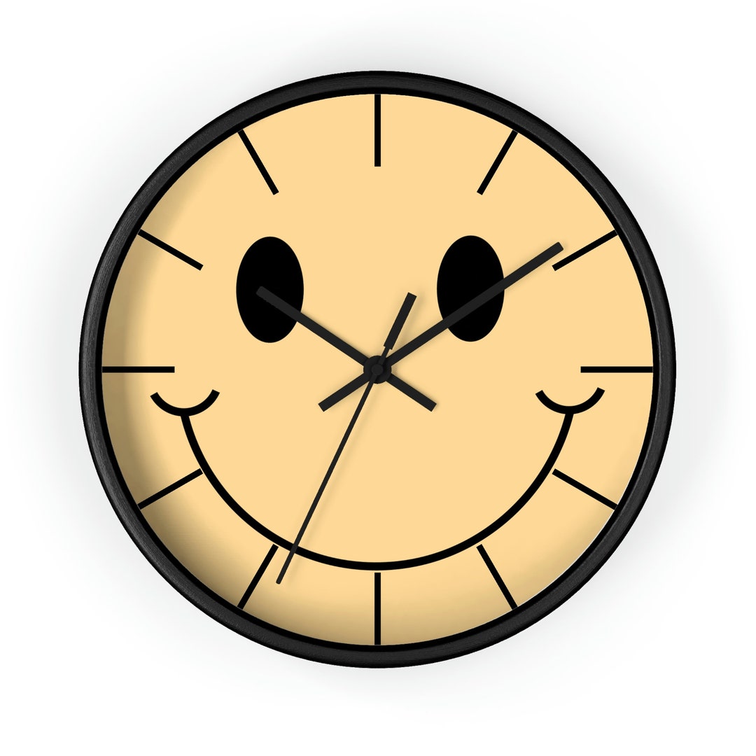 Smiley Face Wall Clock - Etsy