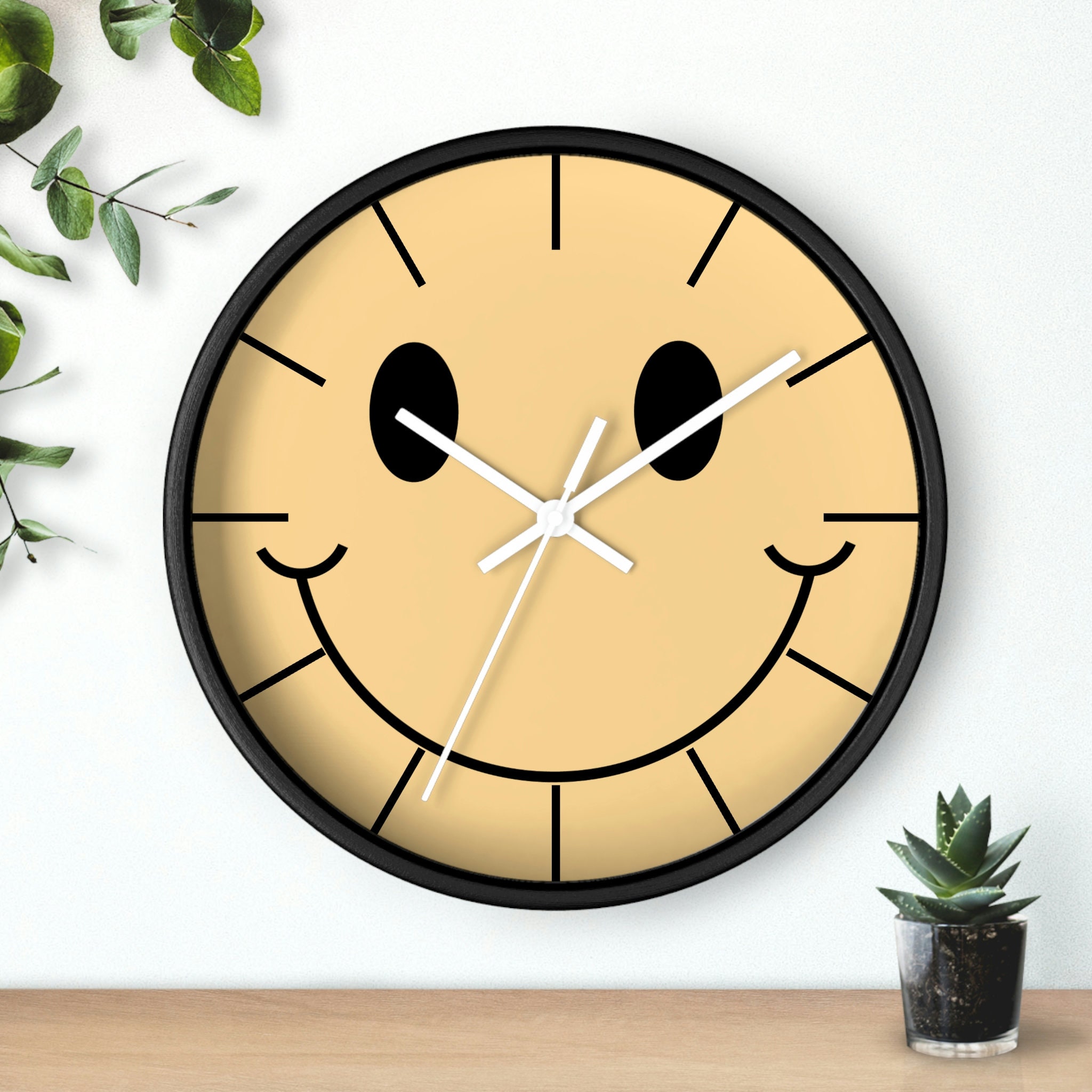 Smiley Face Wall Clock - Etsy