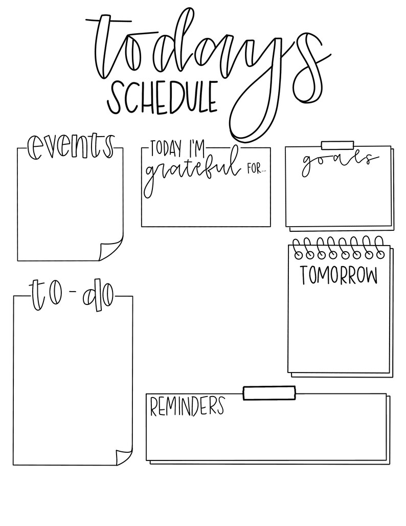 Todays Schedule INSTANT DOWNLOAD | Etsy