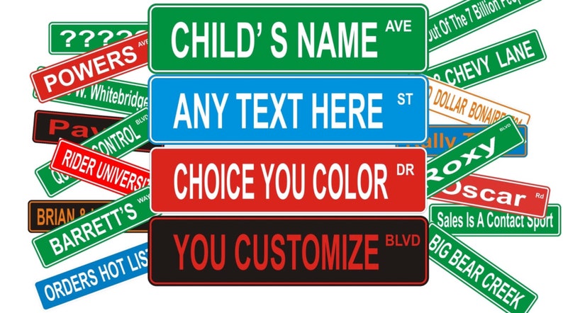 Custom Personalized Street Signs Make Your Own Street Sign. Made of ...
