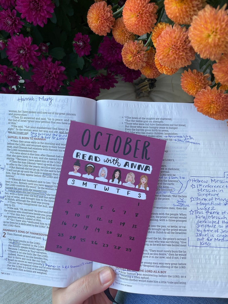 October Bible Reading Calendar - Etsy