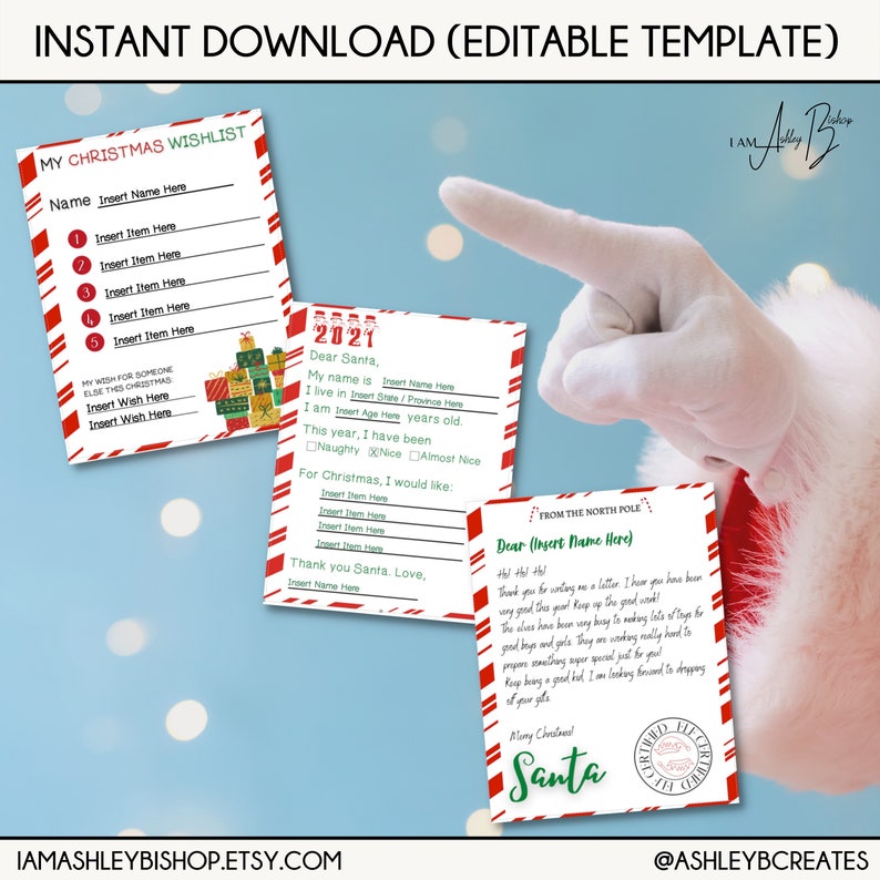 Editable Letter to Santa, Letter From Santa, Personalized Santa ...