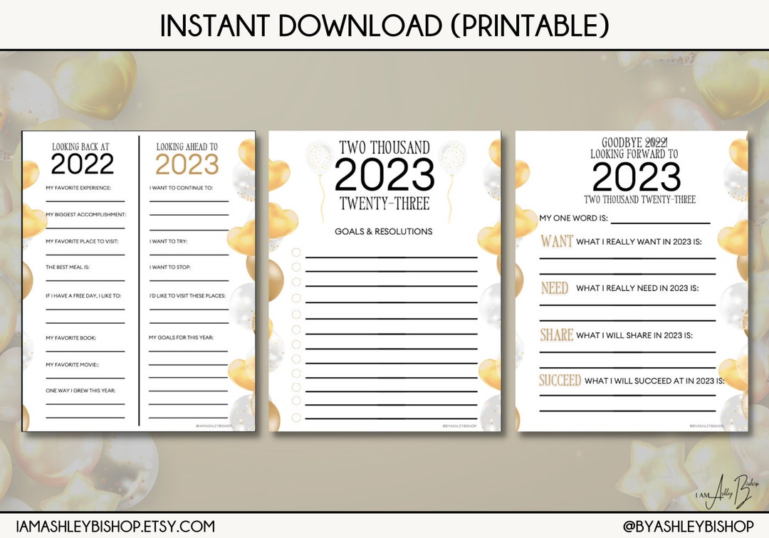 2023 New Years Resolutions Editable New Year Goals List New Years ...