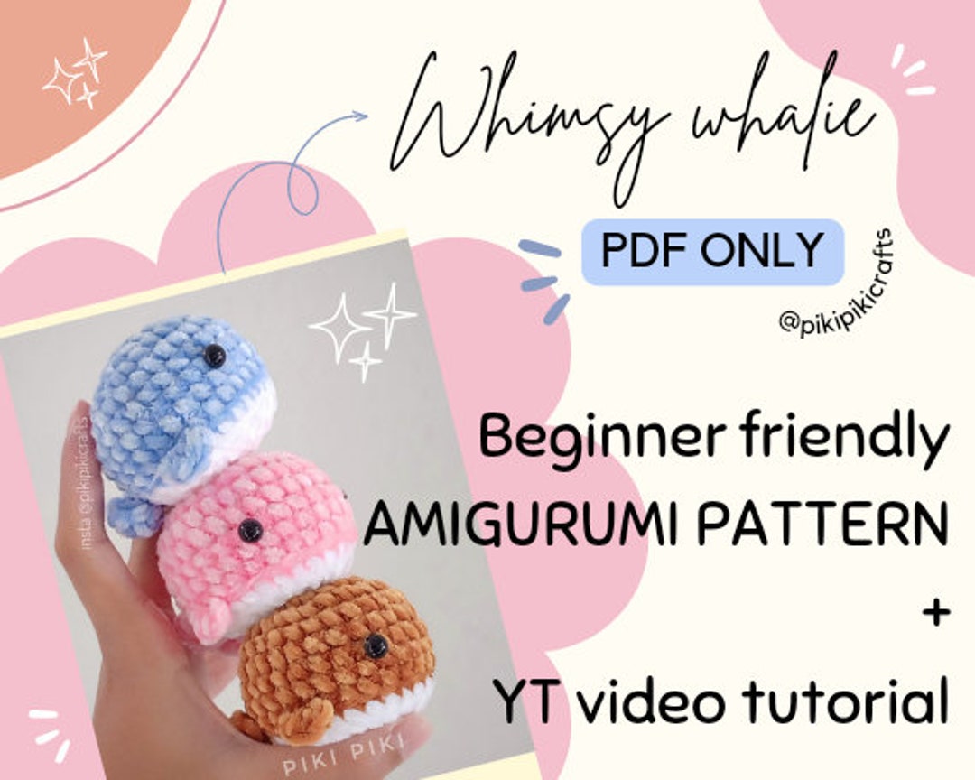 Crochet Whale Pattern Amigurumi Whale Beginner Friendly Amigurumi Whale ...