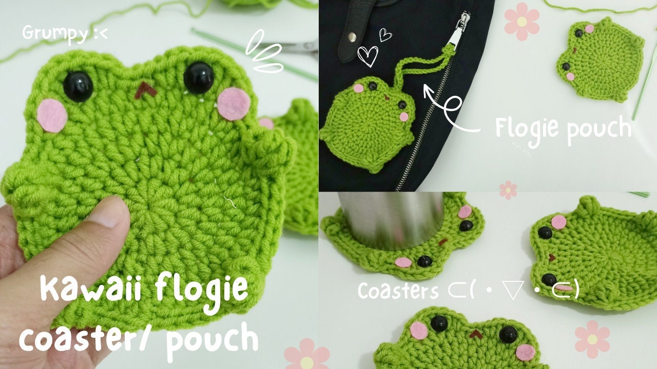 Crochet Pattern Coaster Frog Coaster 2 in 1 Pattern Amigurumi Pattern ...