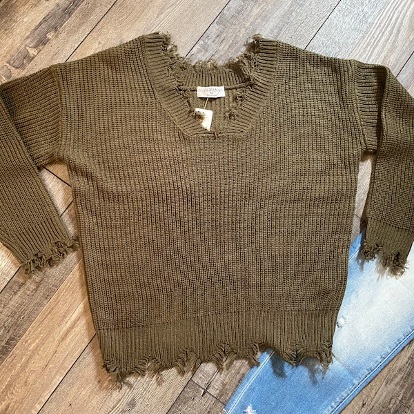 Distressed Sweater - Etsy