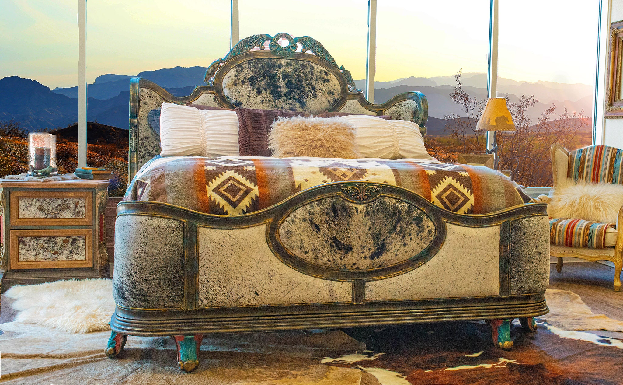 Western king bed frame store