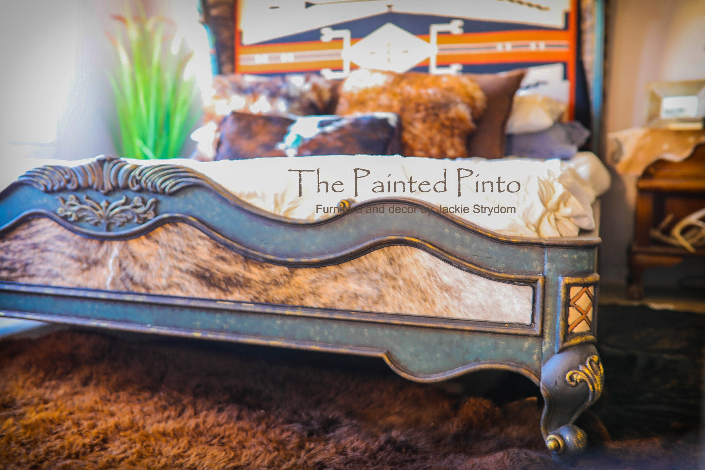 SOLD!! Warrior - King Bed Hand Painted Southwestern Western Boujee ...