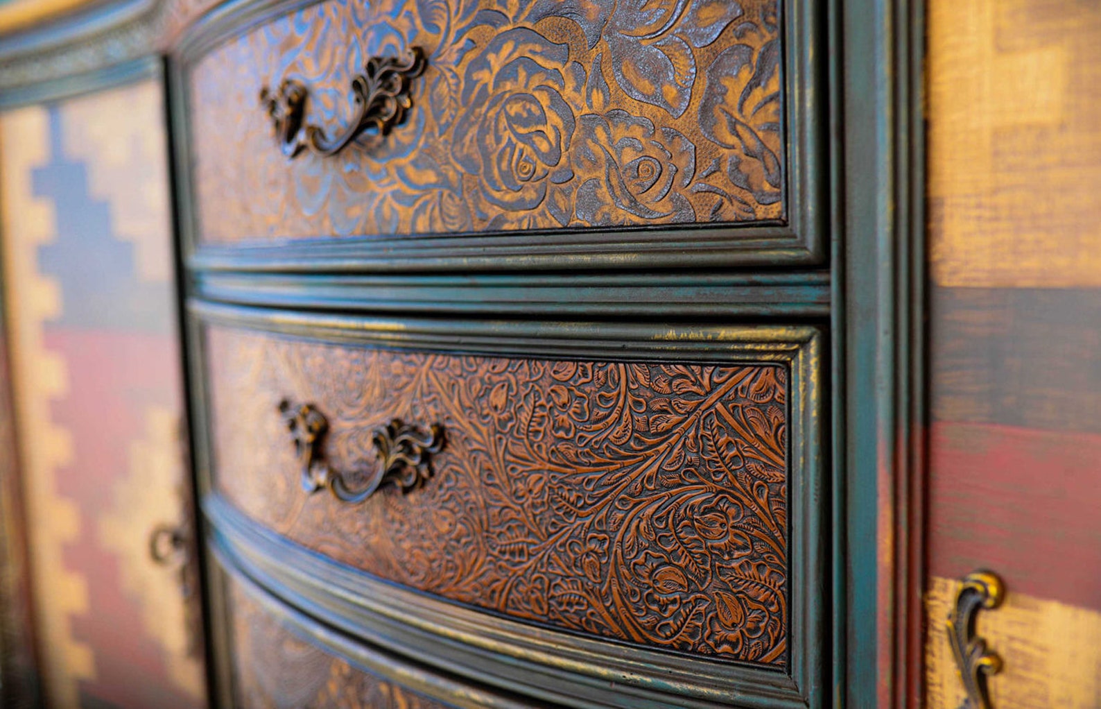 SOLD!!!!! Apache Mountain Western Furniture Southwestern Hand Painted ...