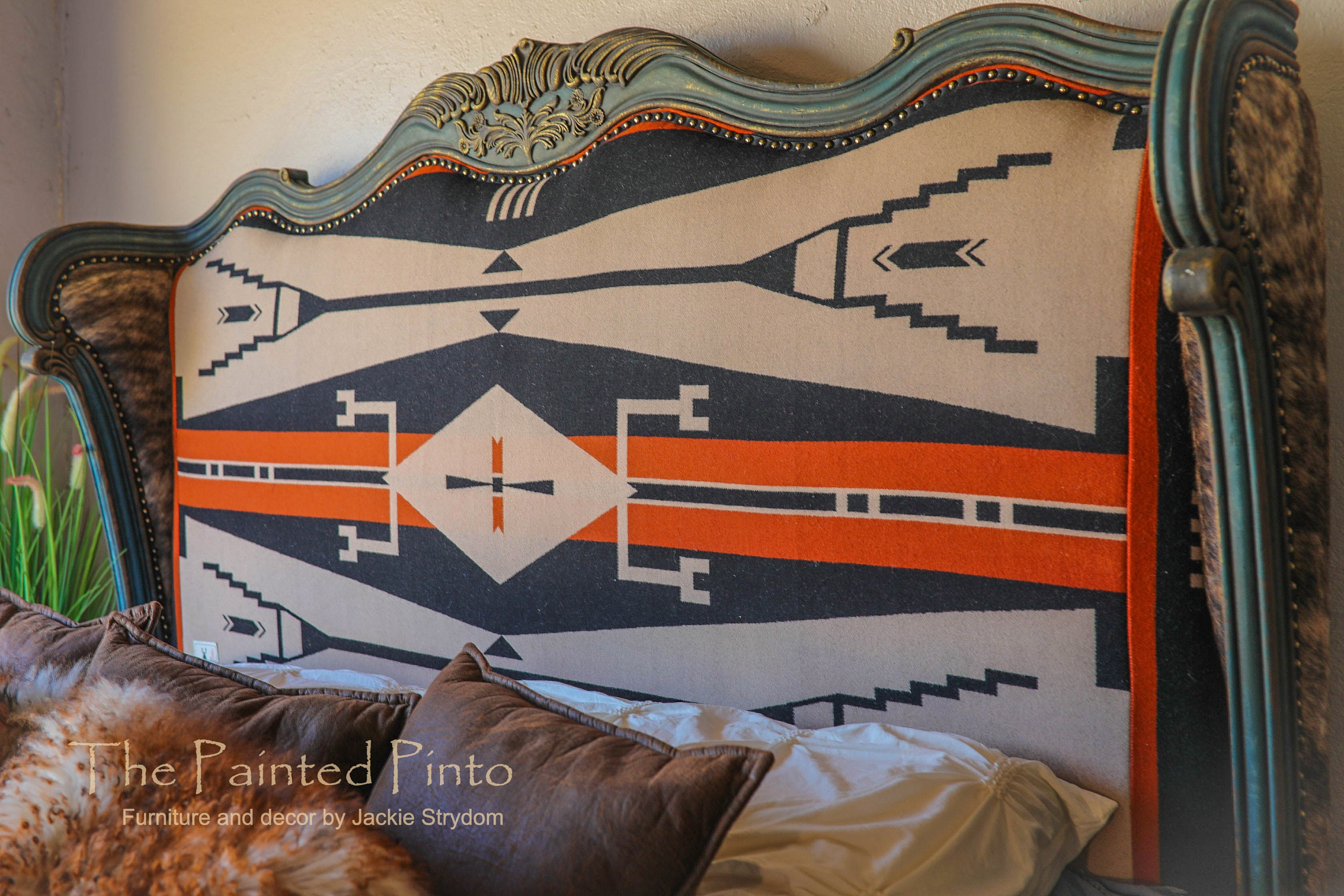 SOLD!! Warrior - King Bed Hand Painted Southwestern Western Boujee ...